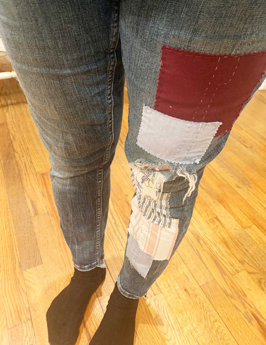 Patched Ripped Jeans-that you can easily DIY
