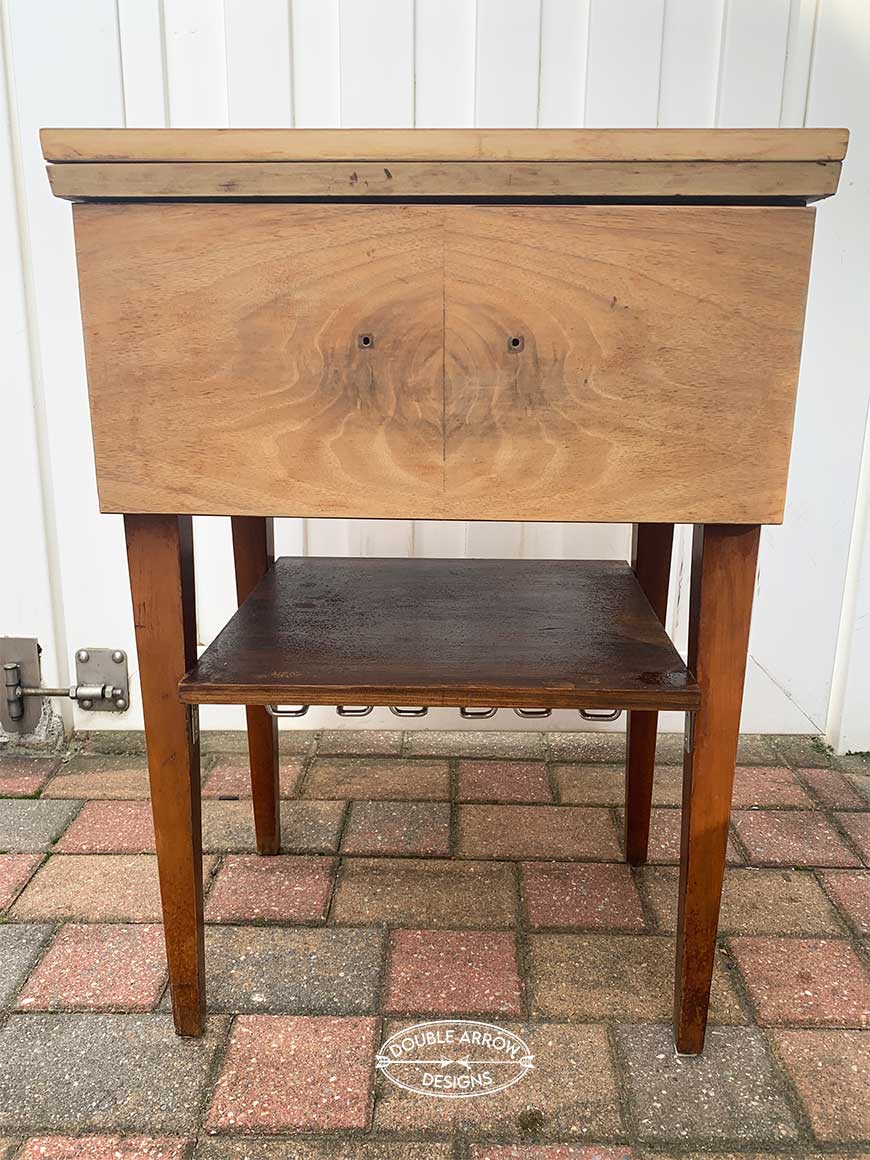 Sewing Machine Cabinet Repurposed Into a Stunning Bar Cart You’ll Love